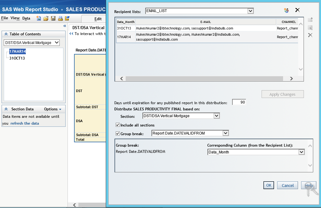 How to add "CC" Mail list for sending mail through SAS Web Report Stud ...