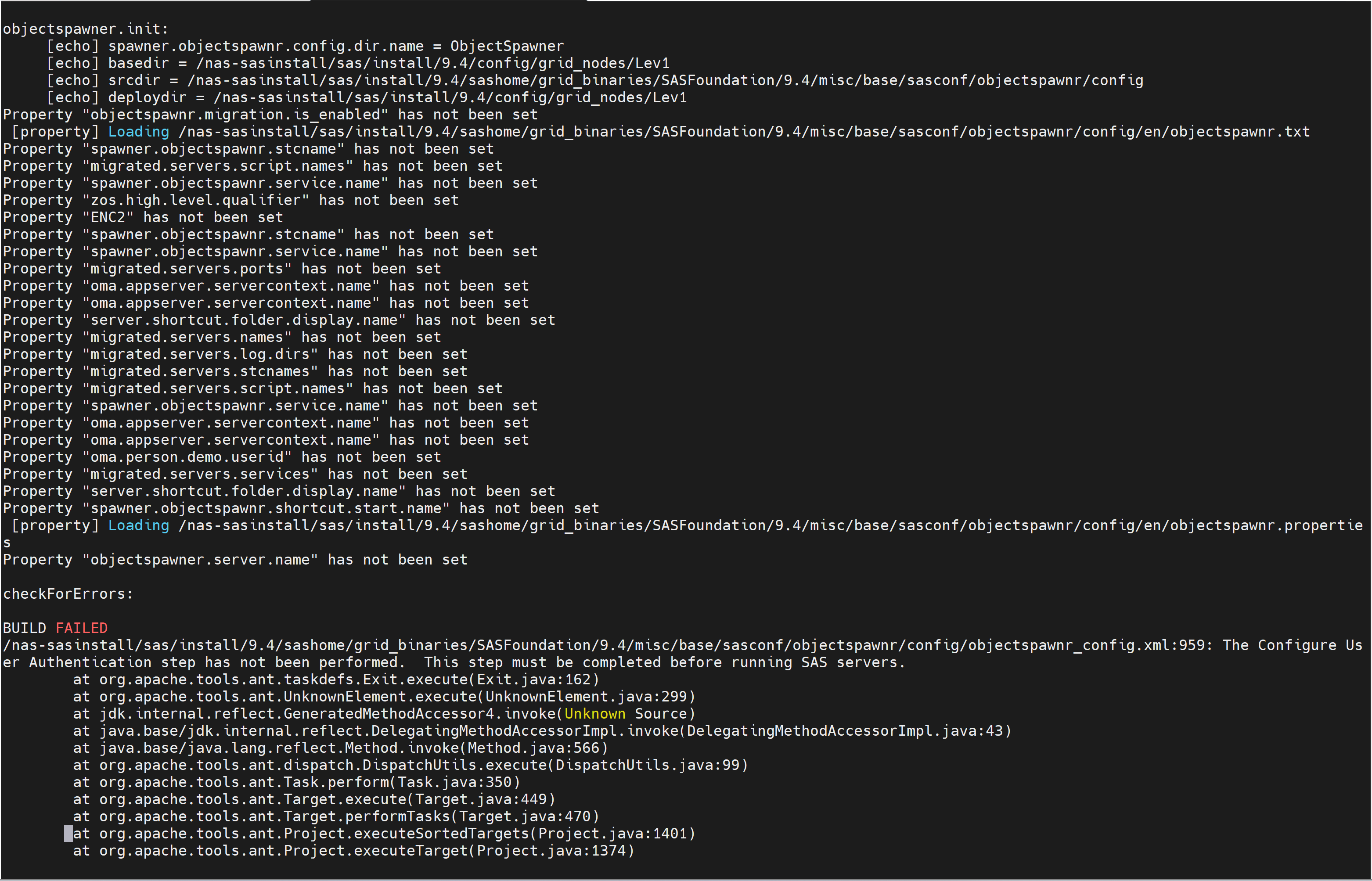 Solved Sas Application Deployment Error The Configure User Authentication S Sas Support