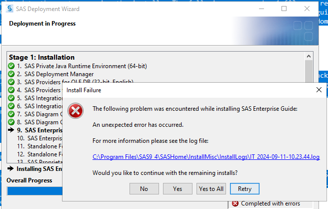 Enterprise Guide will not open. Cannot reinstall. - SAS Support Communities