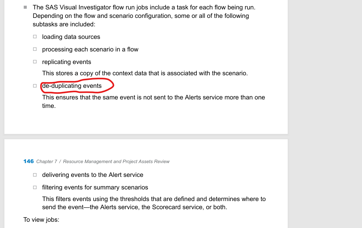 SAS Visual Investigator Scenario flow -Deduplicating Events - SAS ...