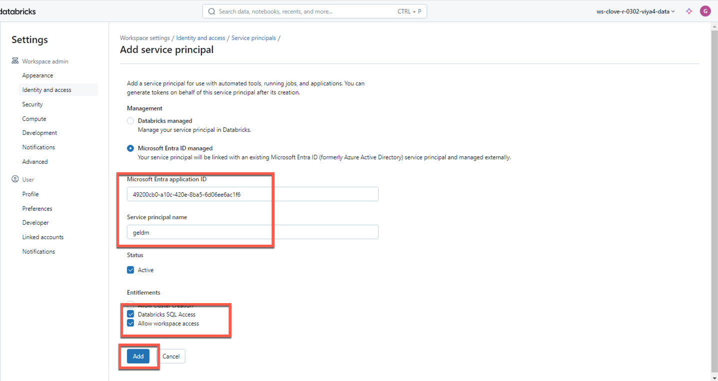 Using Azure Service Principle To Access Databricks From Sas Viya