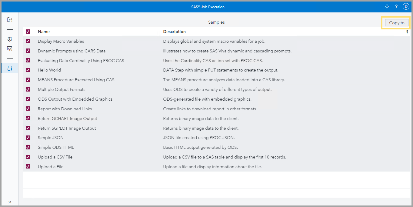Get a Head Start: Using SAS Viya Job Samples