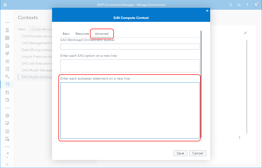Add statements to an existing SAS Viya compute context autoexec