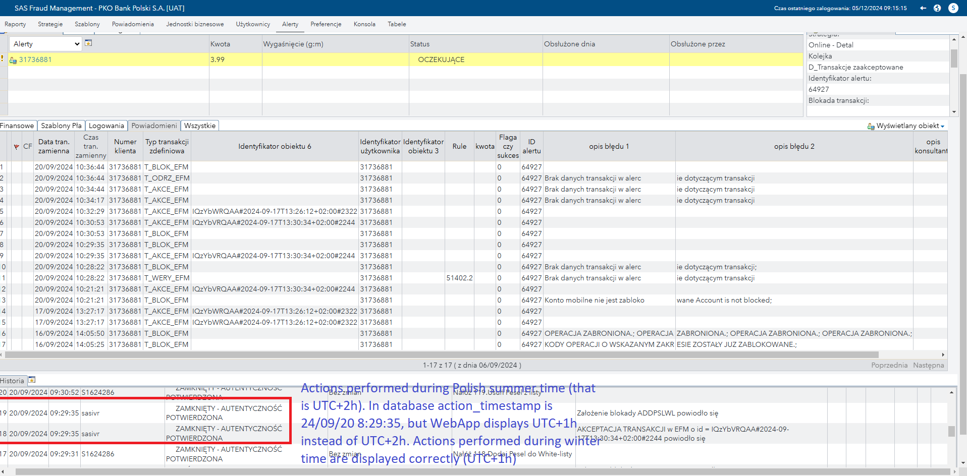 SFM Web Application - adapt ACTION_TIMESTAMP to DST - SAS Support ...