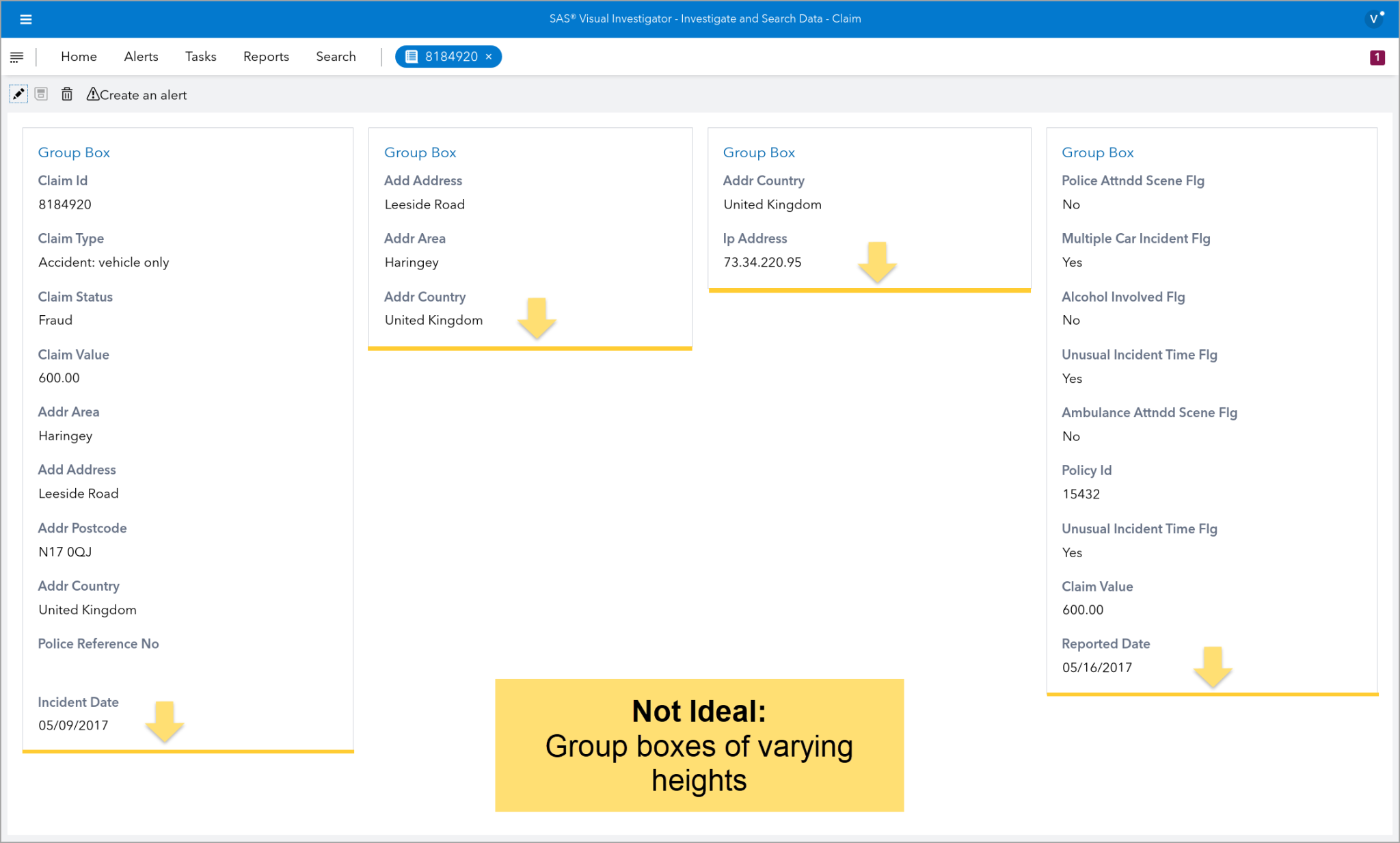 SAS Visual Investigator Page Building Best Practices Part I: Columns ...