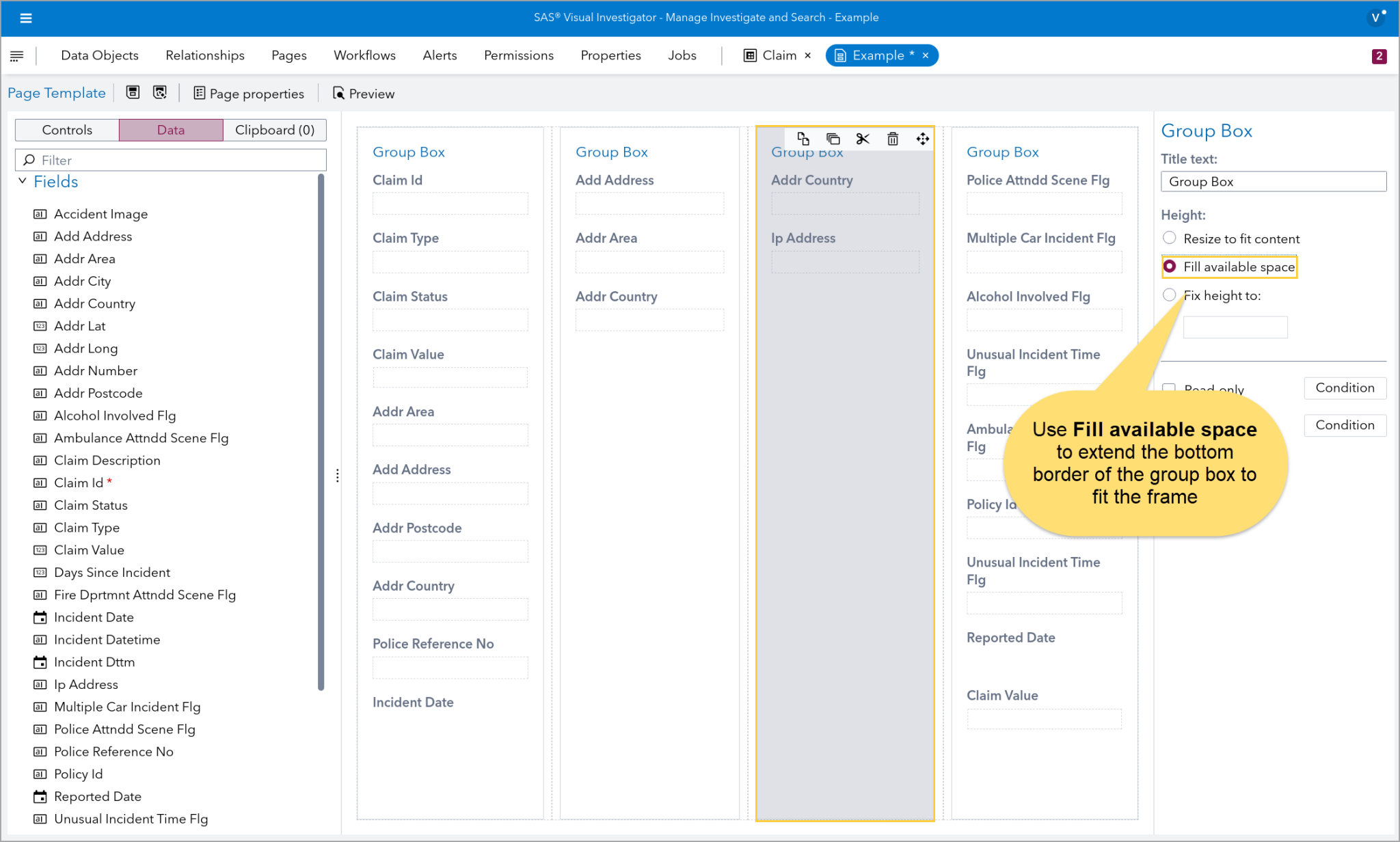 SAS Visual Investigator Page Building Best Practices Part I: Columns ...