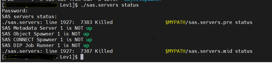 unable to start or check the status of services on sas 9.4 - SAS ...