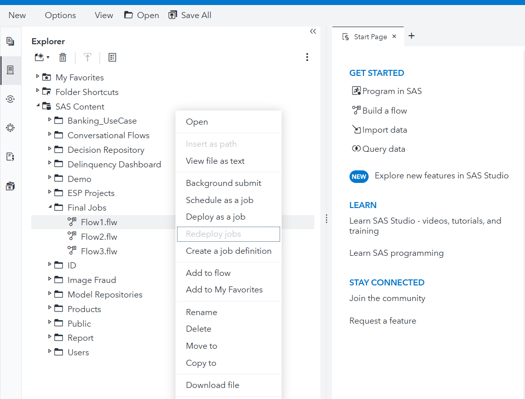 Redeploy the Imported SAS Studio Flow (DI Job) - SAS Support Communities