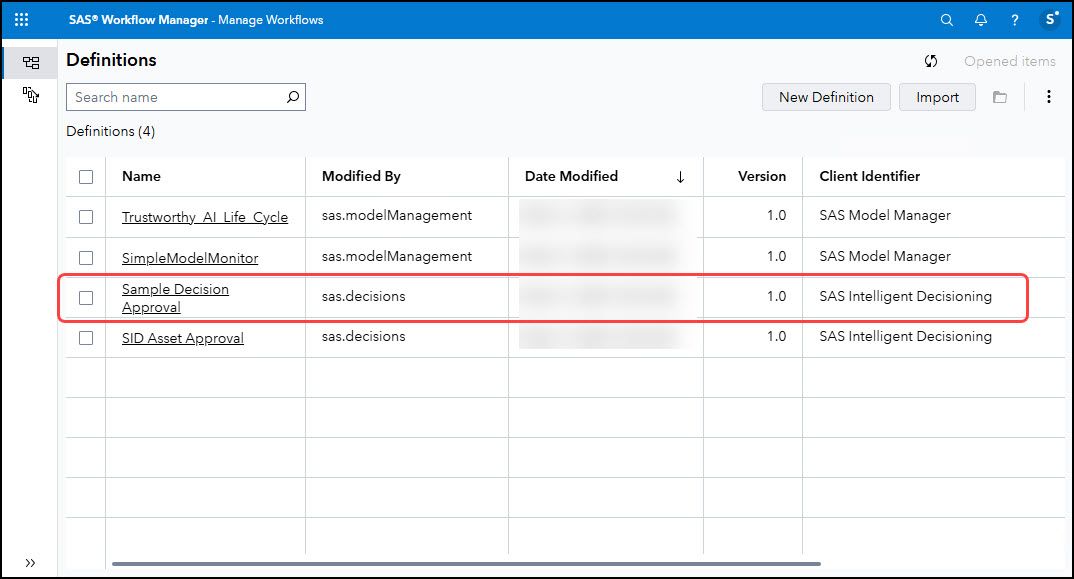 SAS Intelligent Decisioning: Workflow Administration