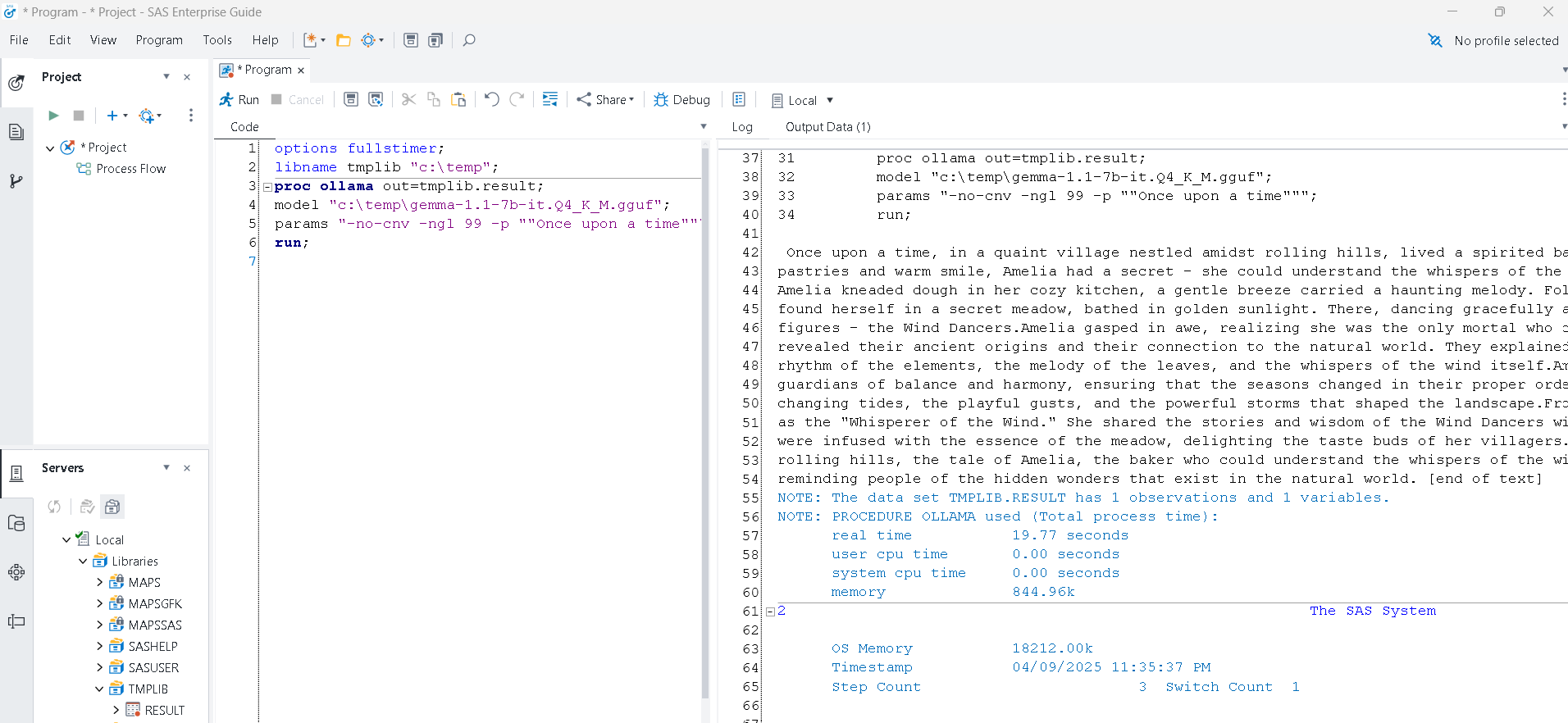 Solved: PROC OLLAMA, Running LLM Locally With SAS code - SAS Support Communities