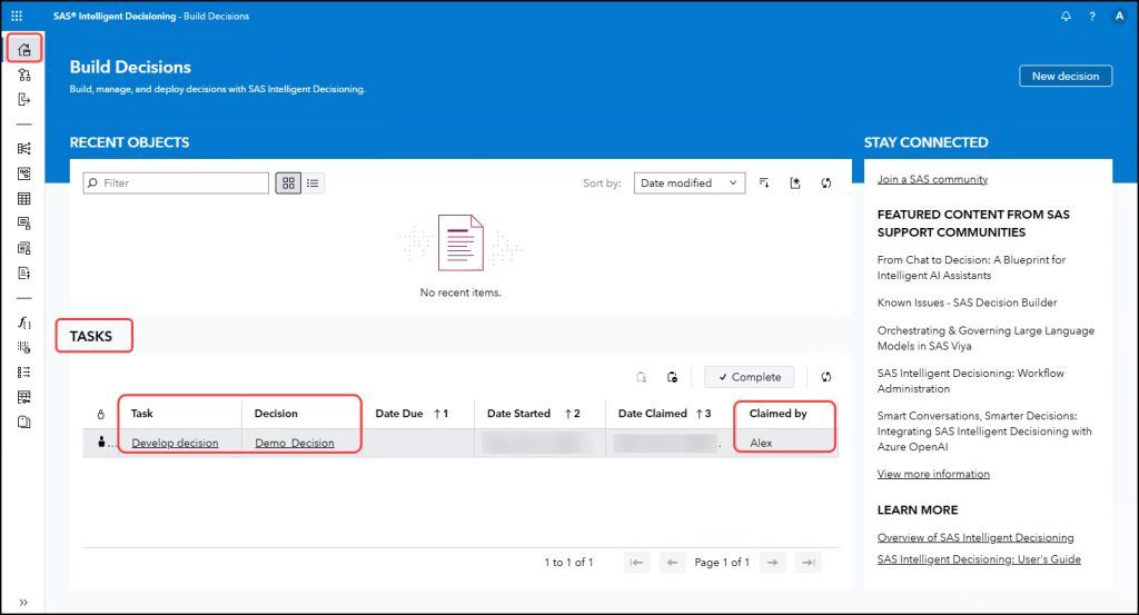 SAS Intelligent Decisioning: Using a Workflow for a Decision