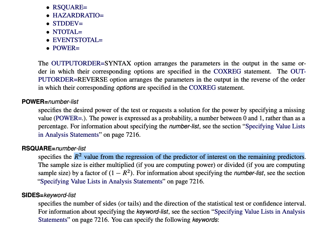 PROC POWER for Cox regression - SAS Support Communities