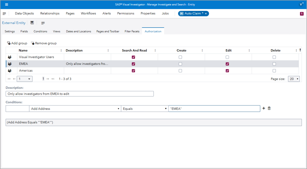 Entity-level security in SAS Visual Investigator - SAS Support Communities