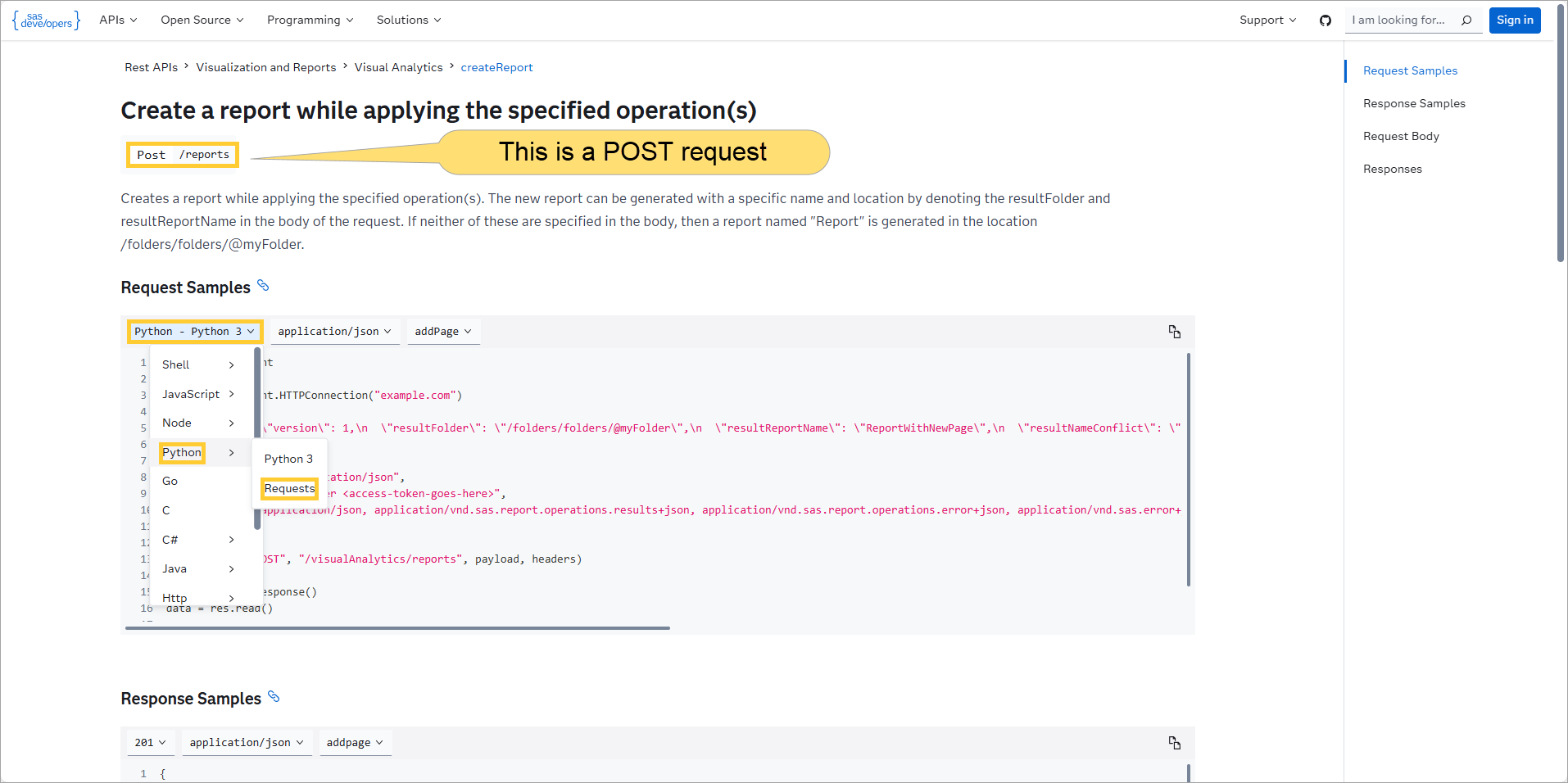 Using REST API to create and modify SAS Visual Analytics Reports