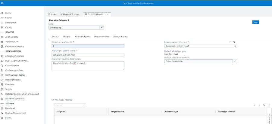 How to create Allocation Schemes in SAS Asset and Liability Management ...