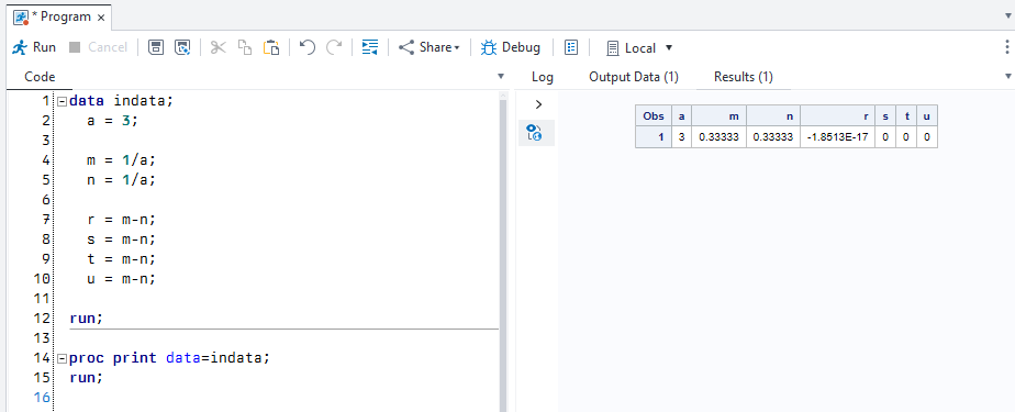 Solved: SAS data step same operation with different results - SAS Support Communities