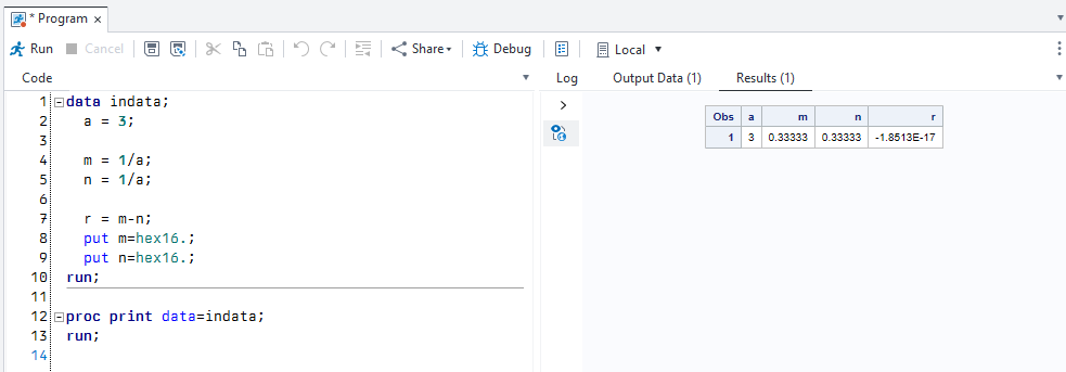 Solved: SAS data step same operation with different results - SAS Support Communities