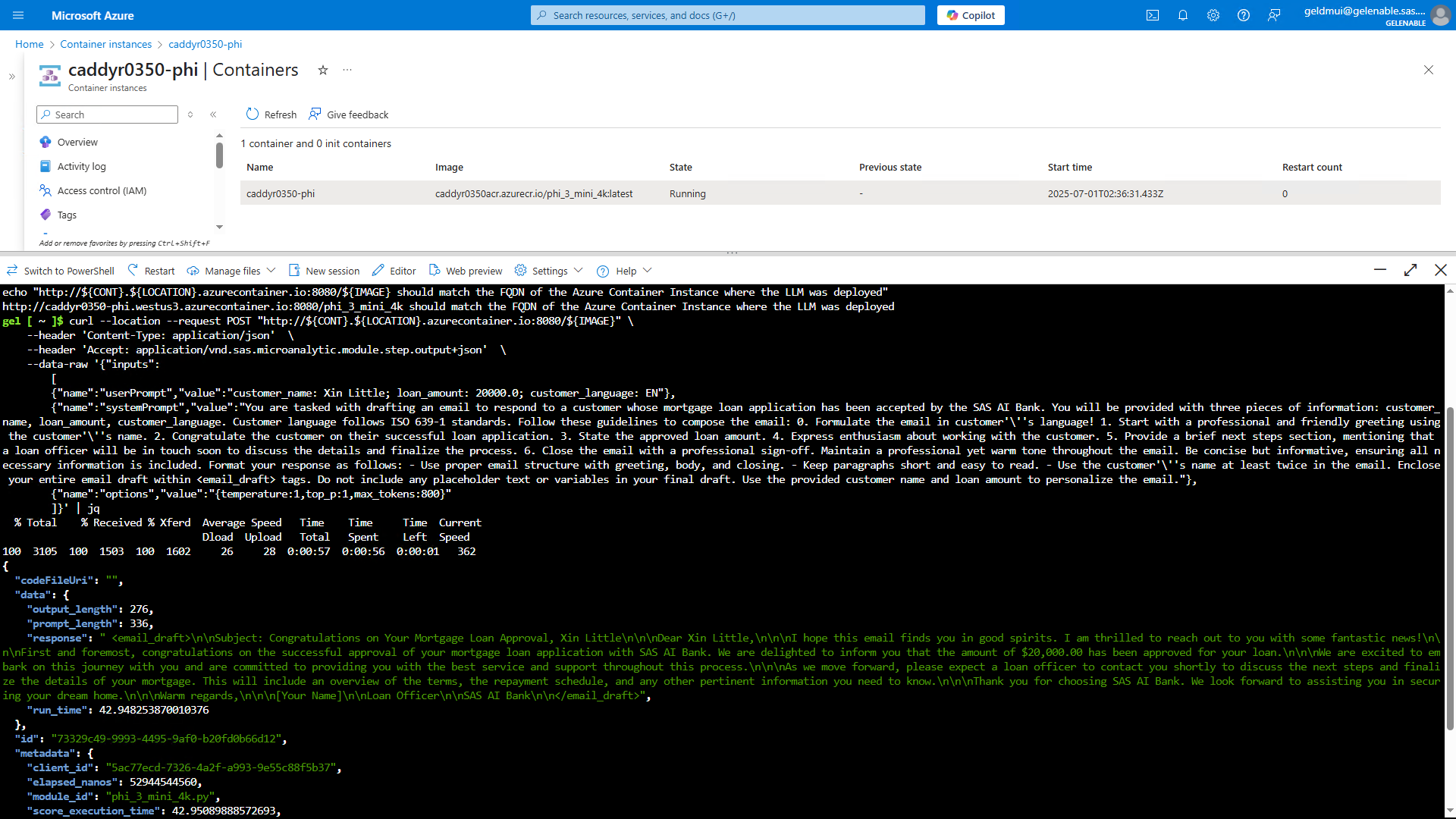 SAS Agentic AI – Deploy and Score Models – Containers