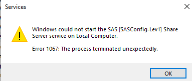 Solved: faild to start SASMeta- metadata Server Service after a Backup Restora... - SAS Support ...