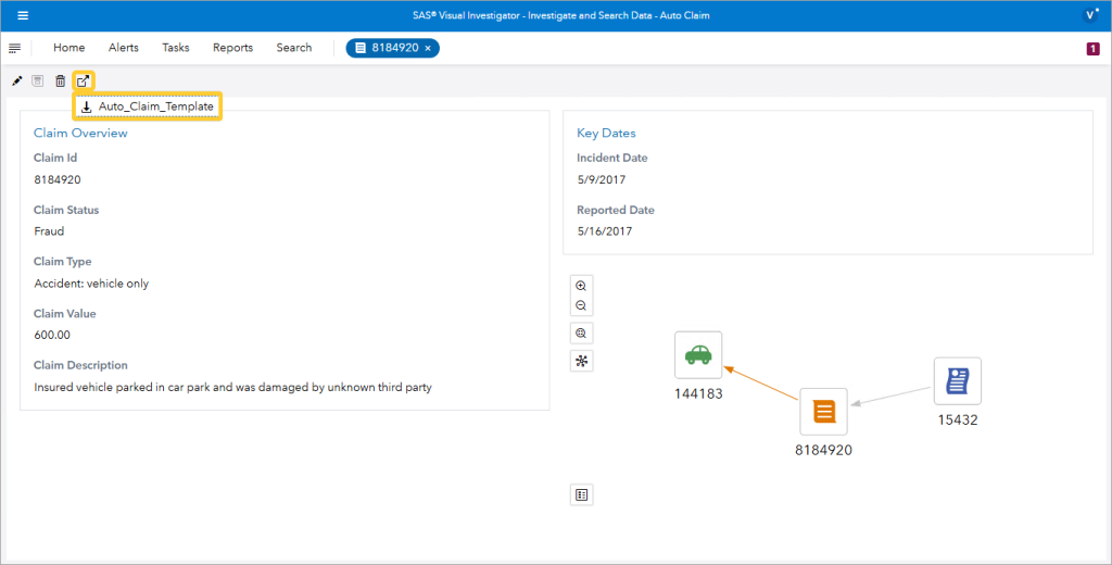 Document Generation Using SAS Visual Investigator