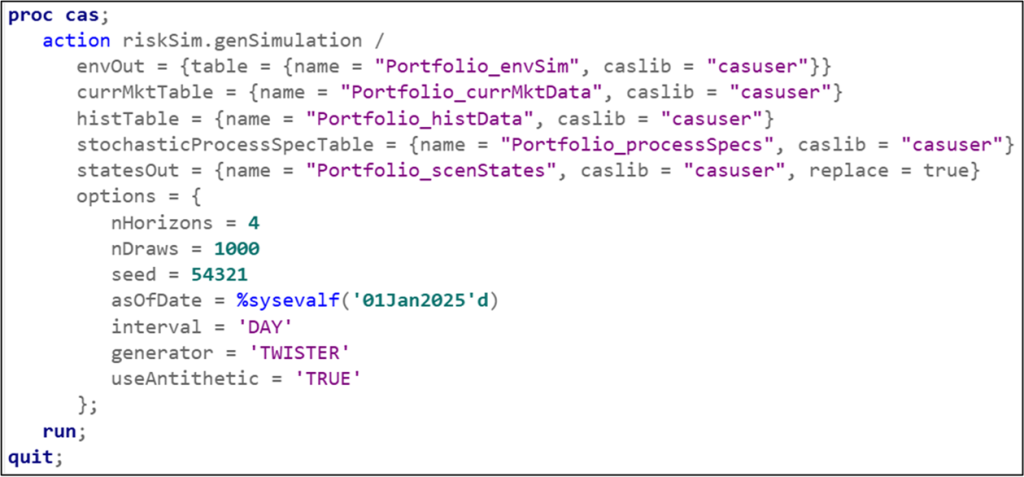 Risk Simulation in SAS Risk Engine