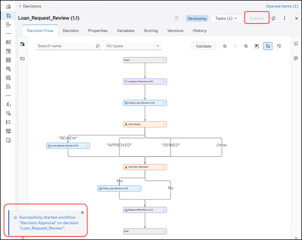 SAS Intelligent Decisioning: Controlling the Publish Button using a ...