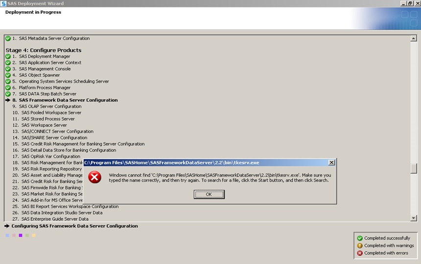 SAS Framework Data Server Error - SAS Support Communities