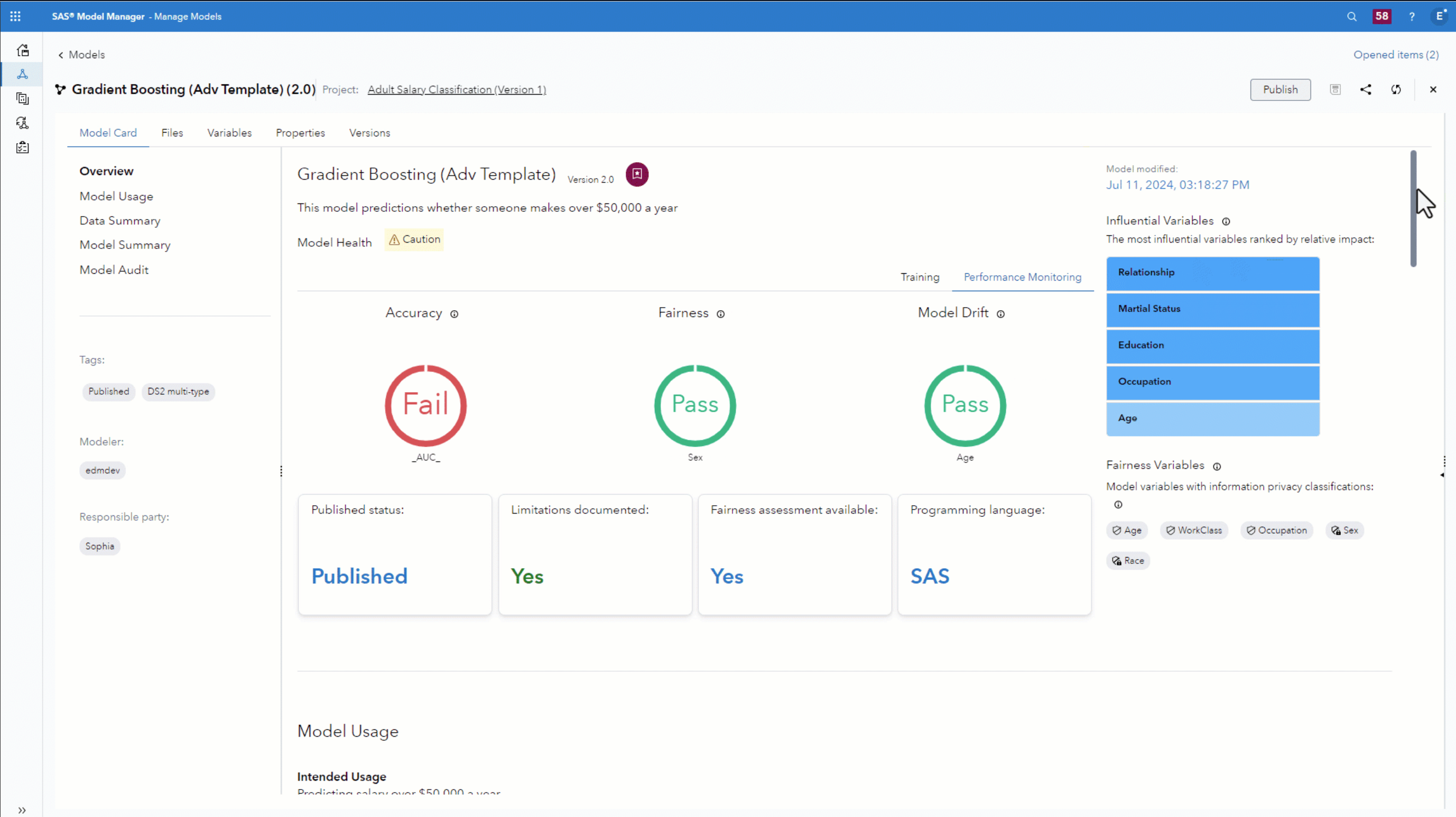 Juletip #5 Model Cards in SAS Viya Model Manager - SAS Support Communities