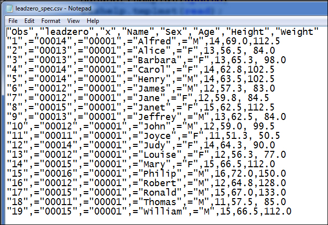 Leading Zero's with CSV - SAS Support Communities