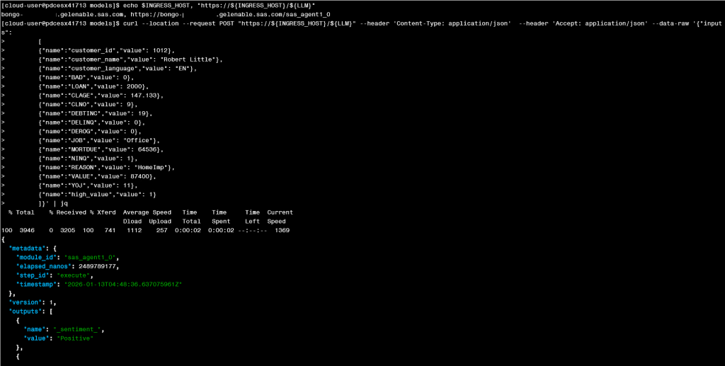 SAS Agentic AI – Deploy and Score a SAS Agent on Kubernetes