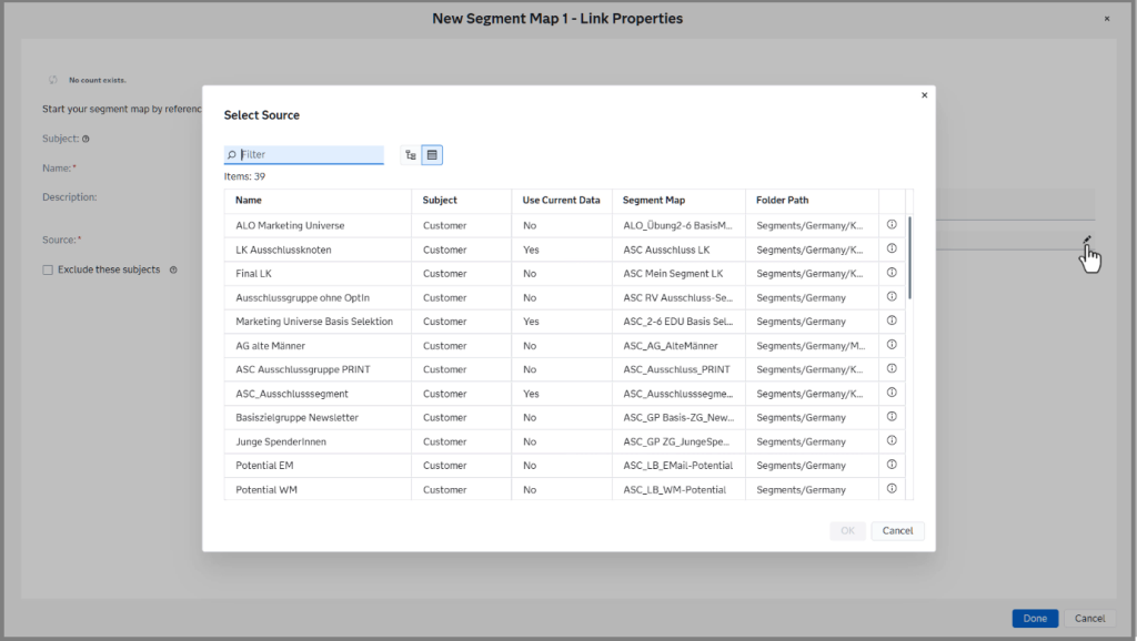 Using Link Nodes in SAS Customer Intelligence 360 Segment Maps