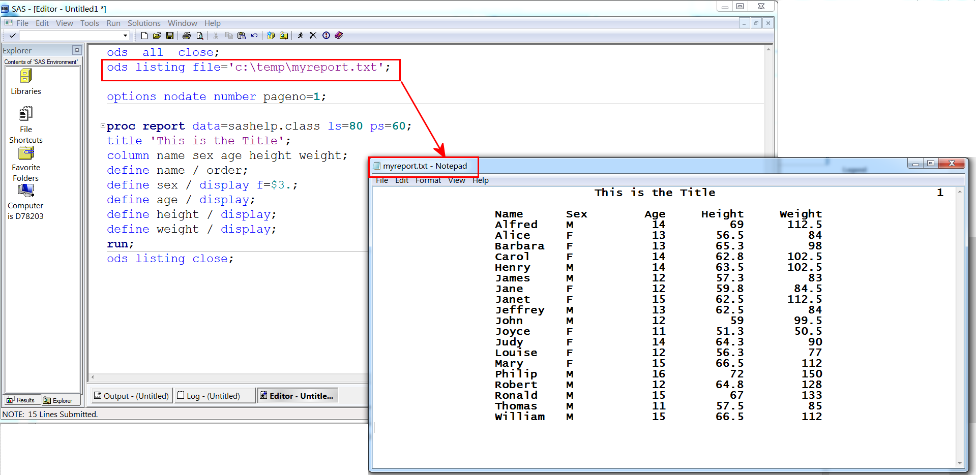 Solved: Export to notepad - SAS Support Communities