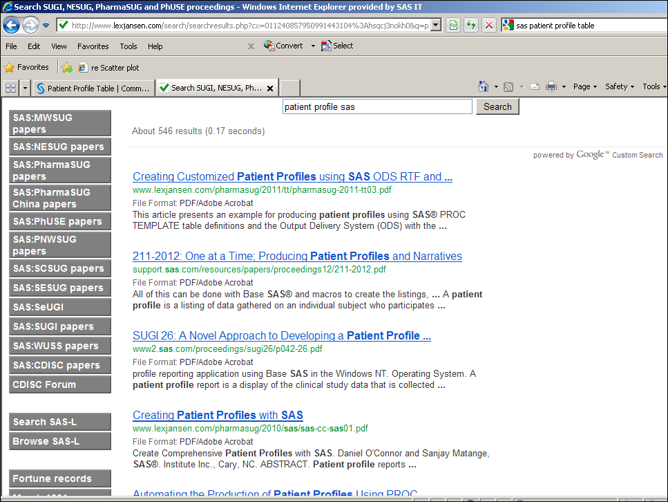 Patient Profile Table - SAS Support Communities