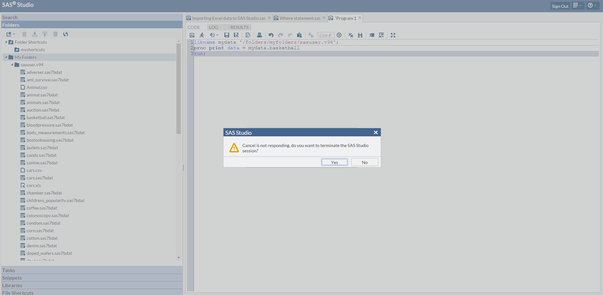 SAS University keeps running - SAS Support Communities