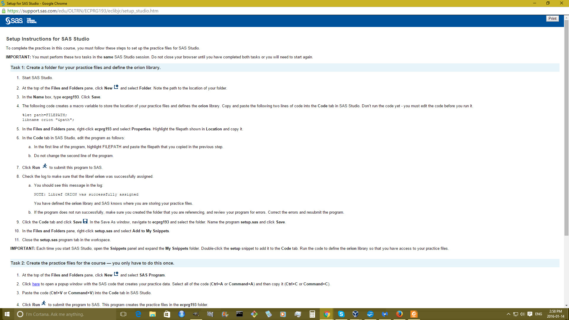 How to solve the problem Log: Libref ORION is not assigned? - SAS Support Communities