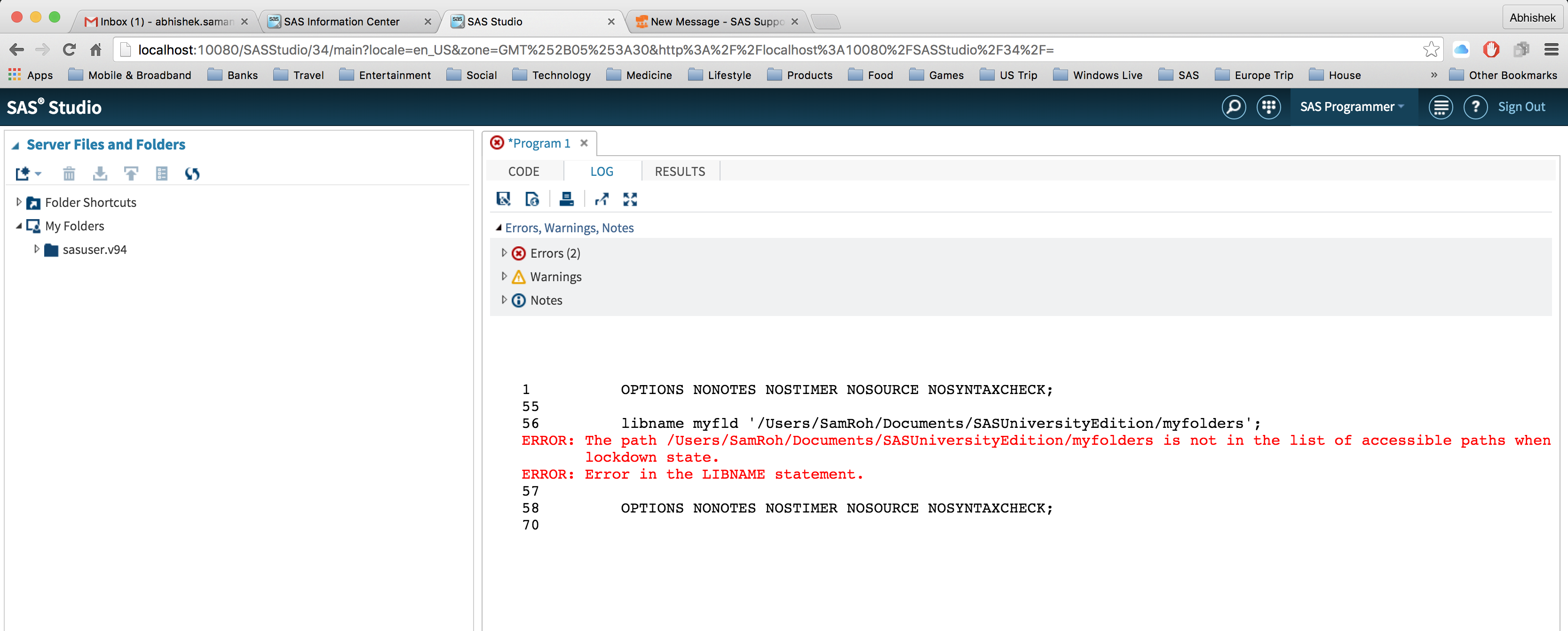 Solved Cant Access Default Shared Folder Sas Support Communities
