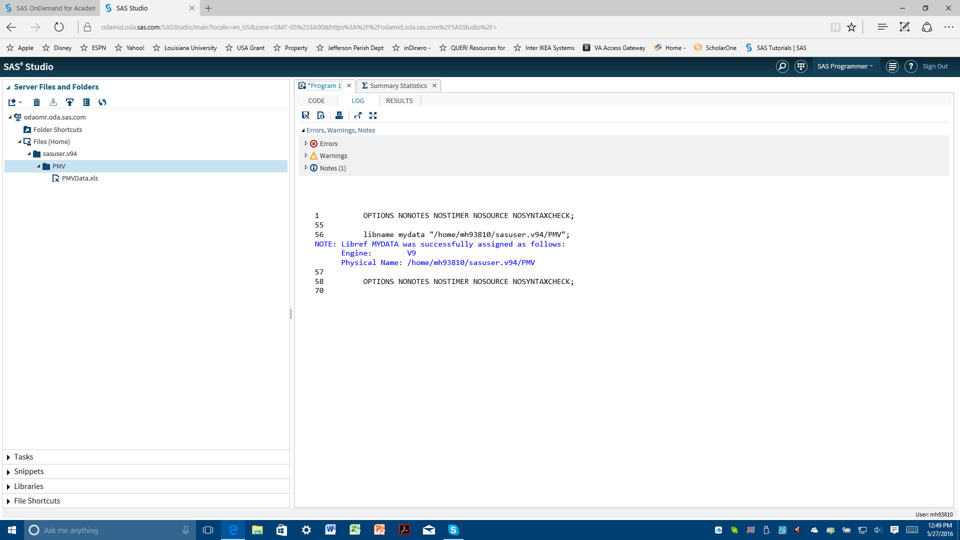 creating permenant SAS library in SAS on Demand online version - SAS ...