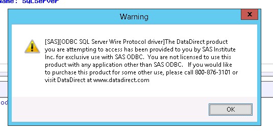 DataDirect popup for SAS/ACCESS to SQL Server on Windows 10 will not c... - SAS Support Communities