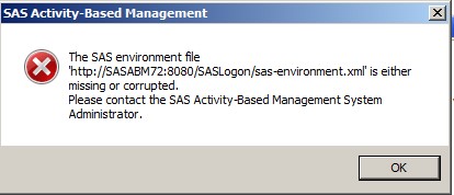 Solved: I can't connect with SAS Activity-Based Management and SAS FM 5 ...