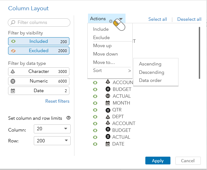 Solved: Displaying the Columns of a dataset in alphabetical order - SAS Support Communities