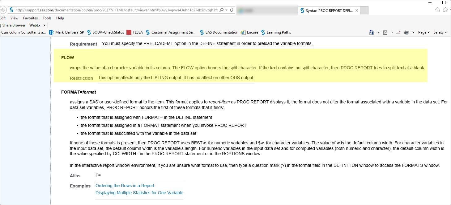 Proc Report Options In Ods Listing Sas Support Communities