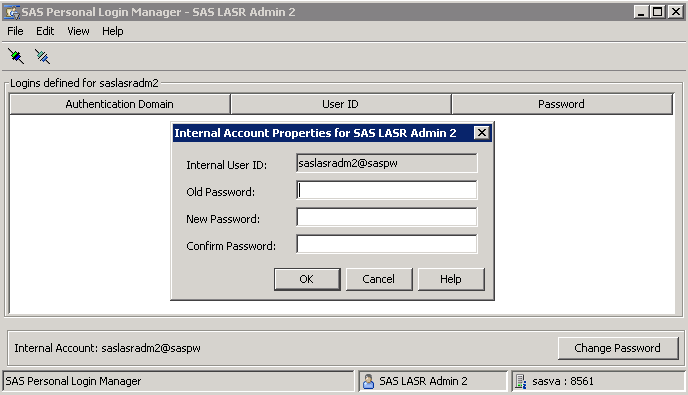 How to change a SAS Visual Analytics password