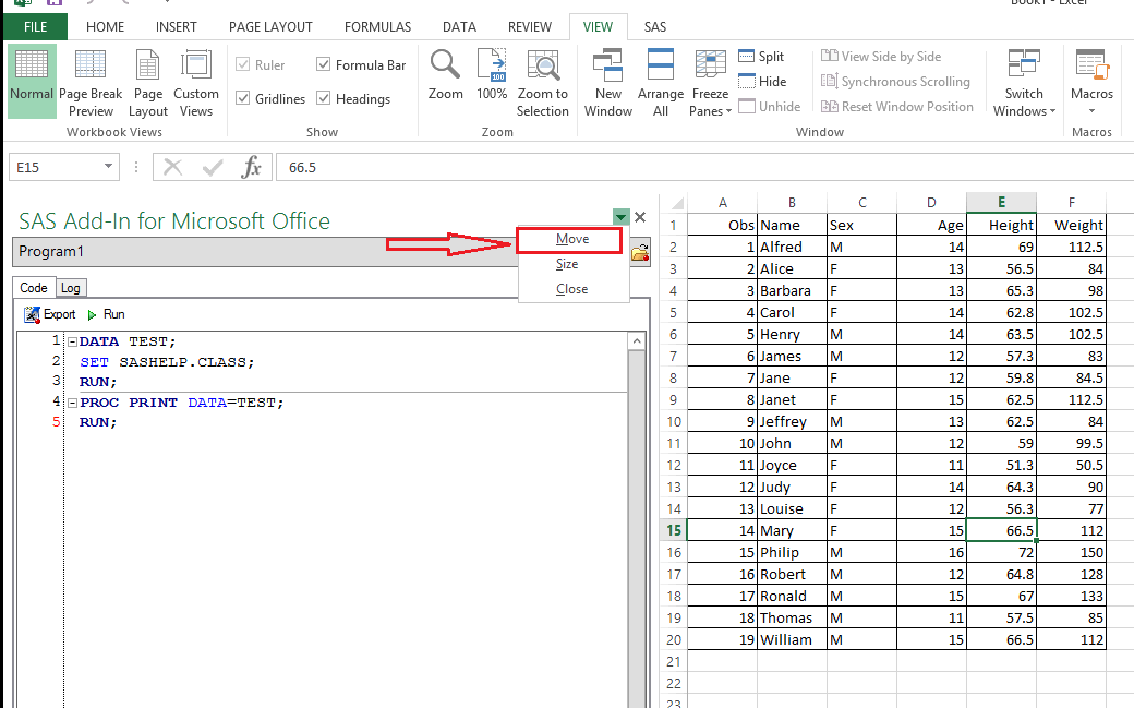 SAS Add-in for Office - screen display - SAS Support Communities