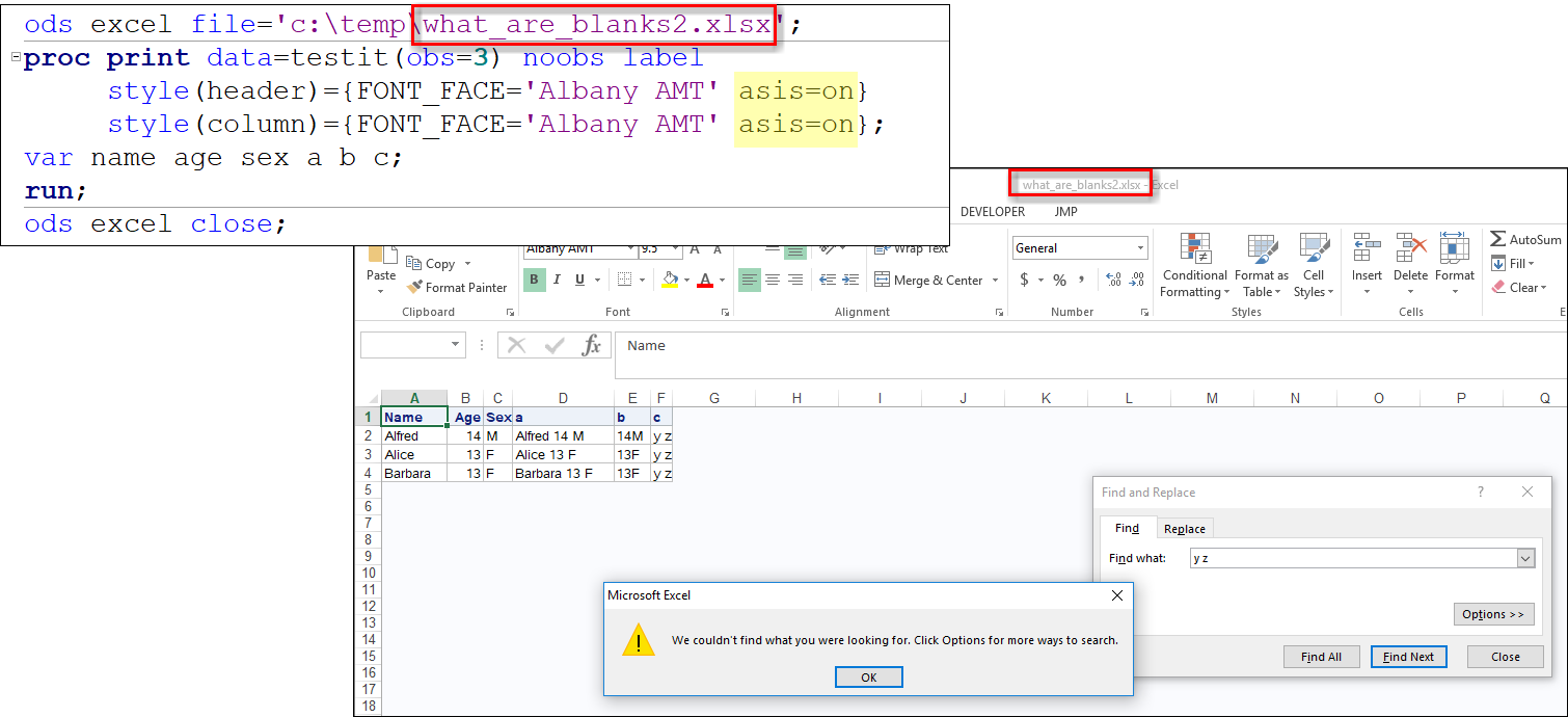 Ods Excel Output Doesnt Match Proc Export Output Sas Support Communities