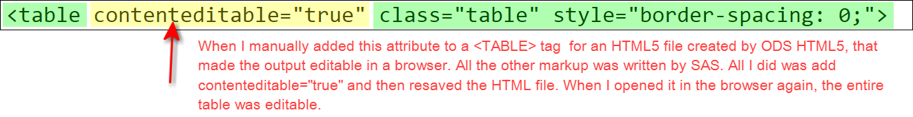 Solved: Editable table with ods html5 - SAS Support Communities
