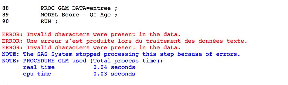 Solved Proc Glm Error Message Sas Support Communities 