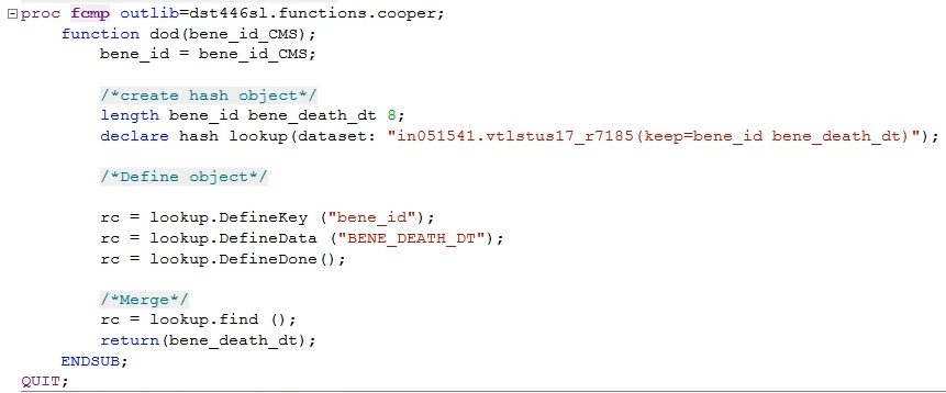 FCMP Function with HASH joins - SAS Support Communities