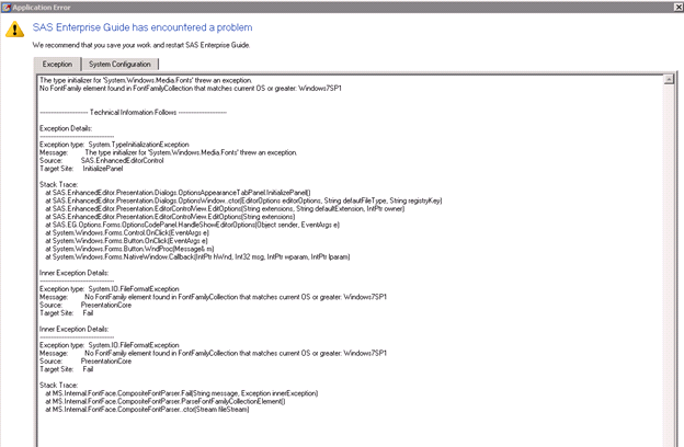 SAS Enterprise Guide Error when Opening Editor Options - SAS Support ...