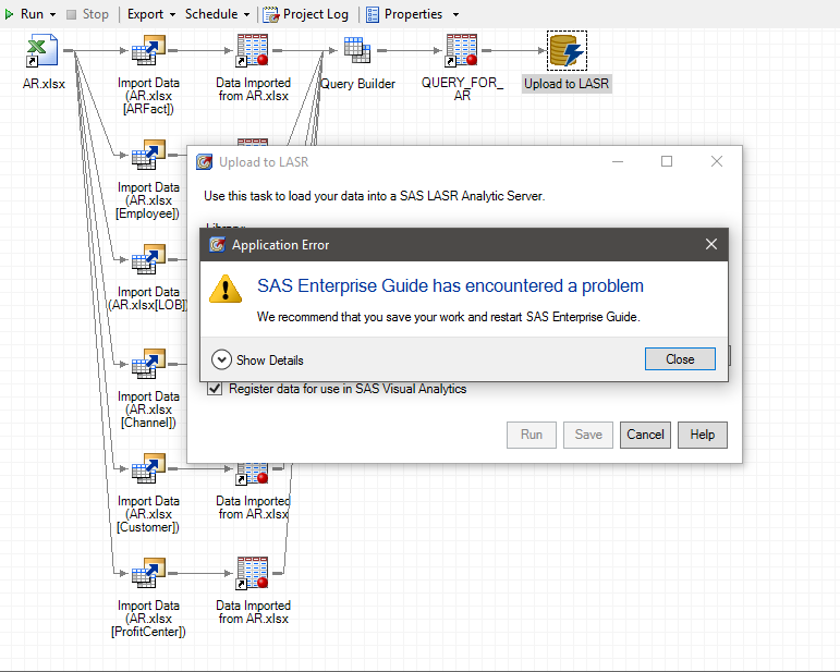 Erron in Upload to LASR - SAS Support Communities