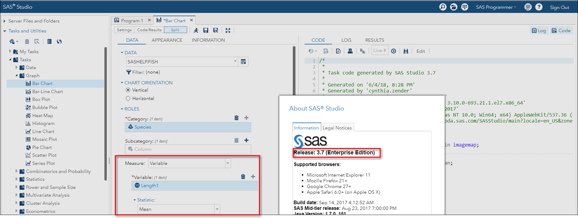 Solved: SAS Studio Bar Chart Function - SAS Support Communities
